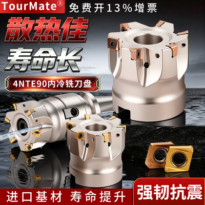 4NTE90内冷铣刀盘抗震双面快进直角铣刀盘4NTE060308平替特固克