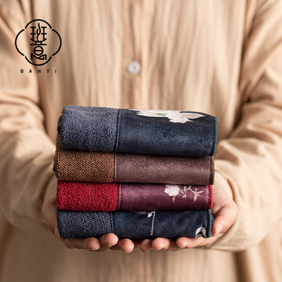 中式加厚茶台功夫棉麻毛巾班意