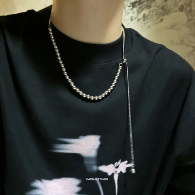 可调节抽拉式蛇骨链项链男钛钢锁骨链女小众设计冷淡高级感配饰