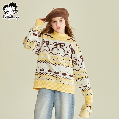 贝蒂童装女童秋冬时尚套头毛衣2025年新品秋季儿童大童洋气上衣