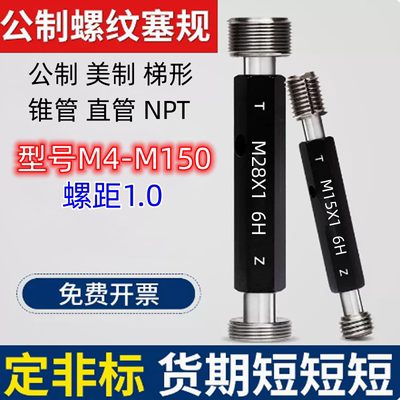 螺纹塞规M10M11M12M13M14M15M16M17M18M19M20x1.0*1通止牙规/环规