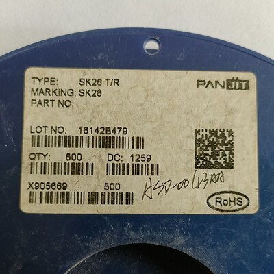 全新原装SK26 肖特基二极管丝印PJ1459 SK26 2A60V SMB贴片元器件