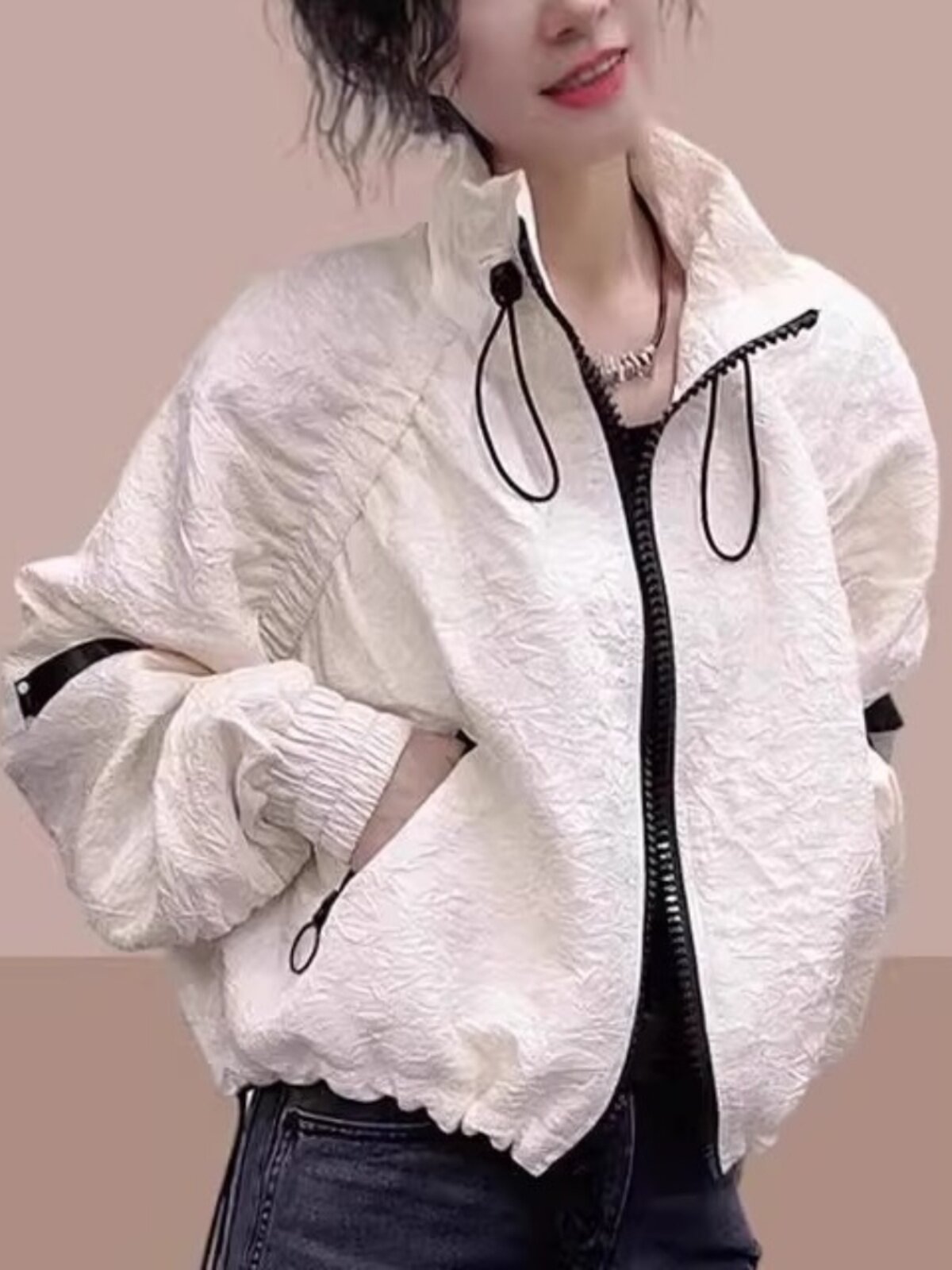 短款棒球服外套女春秋2025年新款时尚休闲宽松百搭小个子夹克上衣