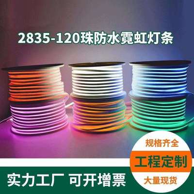 8*16mm户外亮化防雨高压220V软灯条120灯2835led柔性灯条霓虹灯带