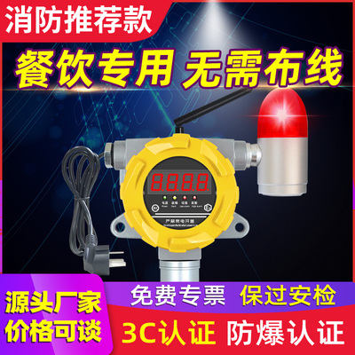 可燃气体探测报警器工商业饭店厨房加油站商场喷漆房气体检测仪