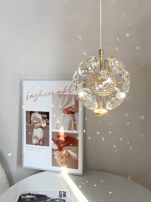 卧室床头小吊灯法式轻奢现代简约高级感过道玄关吧台水晶吊线灯具