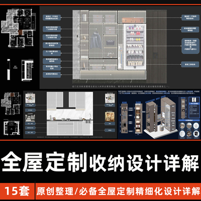 家装住宅全屋定制收纳精细化设计解析定制柜子厨房衣帽柜尺寸详解