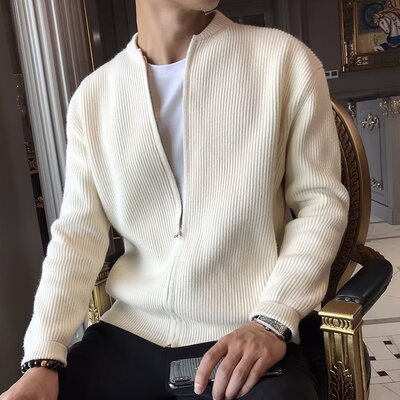 2025 Jacket Men's Solid lor Knitted Cardigan Men's Casual Al