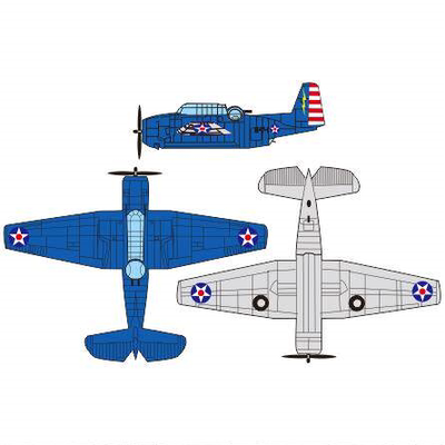 舰载机 轰炸机 水贴 格鲁曼 TBF/TBM 复仇者 1/350 二战模型