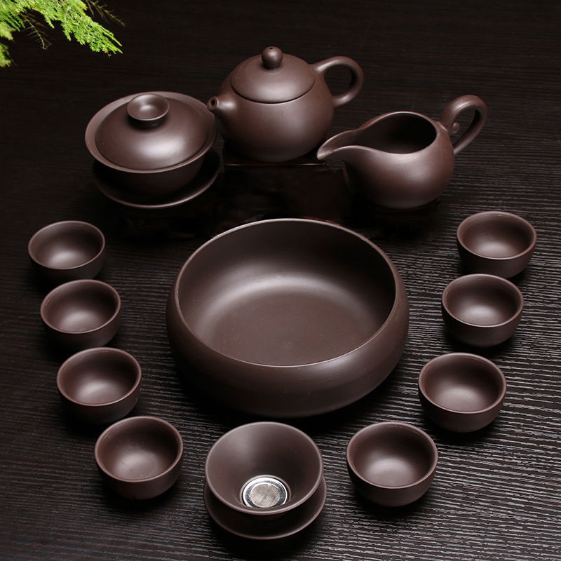 紫砂整套功夫茶具套装陶瓷茶壶盖碗茶杯茶轻奢高档家用喝茶办公室