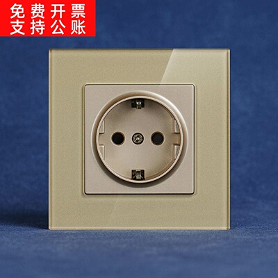 TUV认证欧标欧规插座wall socket switch钢化玻璃面板德插16A250V