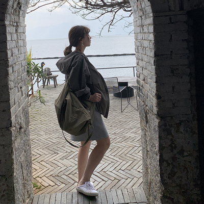 老钱风轻薄休闲宽松连帽衬衫外套