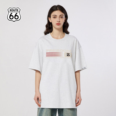 【清仓价】ROUTE66美式复古logo印花短袖T恤夏季宽松休闲半袖上衣