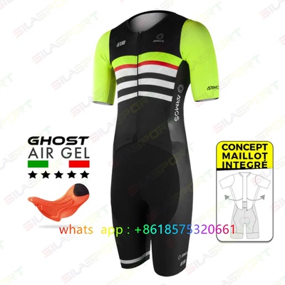 SILASPORT Triathlon Suit Men Short Sleeve One Piece Skinsuit