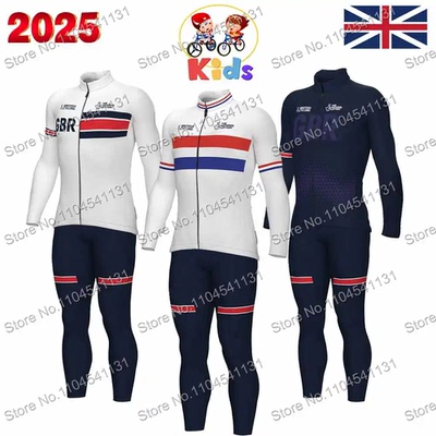 Kids 2025 Great Britain Nationtal Team Cycling Jersey Set Br