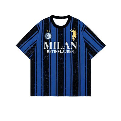 Hip Hop American Retro No.7 Jersey Contrasting Stripes Baske