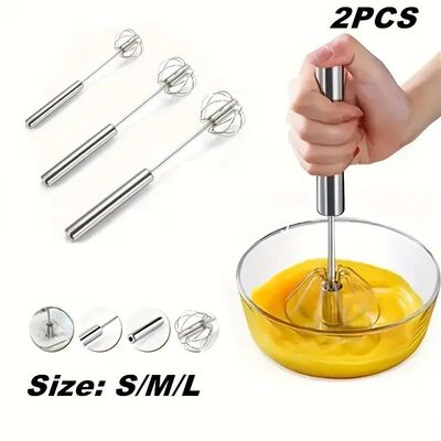 Semi-automatic Egg Beater 304 Stainless Steel Egg Whisk Manu
