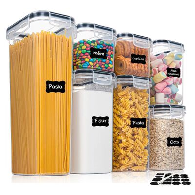 Kitchen 7pcs Food Containers Set BPA Free Plastic Airtight S
