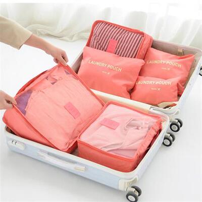 6pcs Travel Bag Orgizer Clothes Luggage Travel Orgizer B