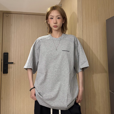 美式复古设计感字母印花短袖t恤