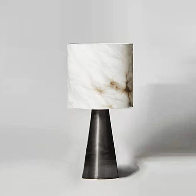 中古高奢新中式云石台灯2024年新款高级感设计师卧室床头灯书桌灯