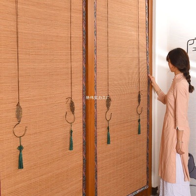 竹帘卷帘窗帘门帘隔断禅意装饰古装剧古风遮光中式复古遮阳铜钩