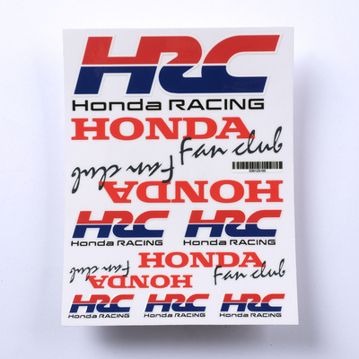HRC本田honda摩托机车防水潮保温杯旅行李车箱头盔转印贴纸