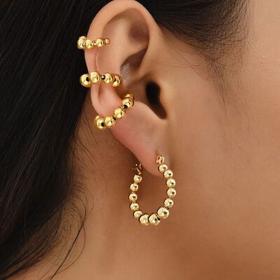 2024tilage Ear Cuff Punk Rock Big Circle Hoop Earrings for