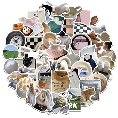 50Pc Girlish Cute Realistic Stickers Aesthetic DIY Laptops