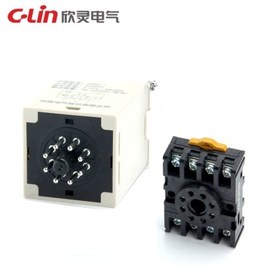 欣灵牌DH48S-2Z JSS48A-2Z AC220/DC24V通电延时时间继电器含底座