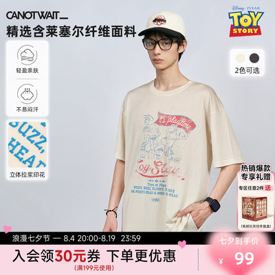 CNW迪士尼玩具总动员做旧短袖t恤
