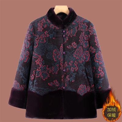 妈妈冬装毛呢外套中老年女
