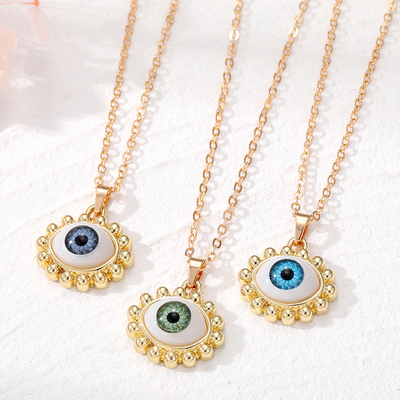 Turkish Blue Evil Eye Bead Pendant Necklaces For Women Men