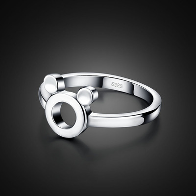 New Fashion Girl 925 Sterling Silver Ring New Mickey Shaped
