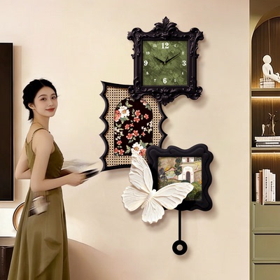 复古时钟挂墙中古风客厅挂钟