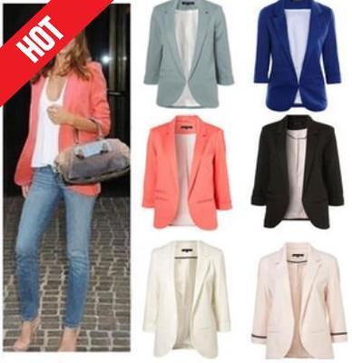 2017spring women candy color short casual jacket coat blazer