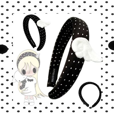 原创自制亚文化黑白波点发箍