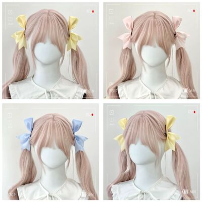 少女可爱对夹Lolita甜美发饰洛丽塔立体双马尾发夹少萝二次元头饰