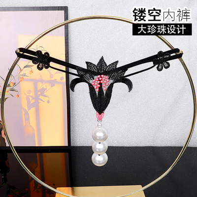 维多利亚御姐风2024新款性感内裤女纯欲爆款开裆裤女生开口内裤薄