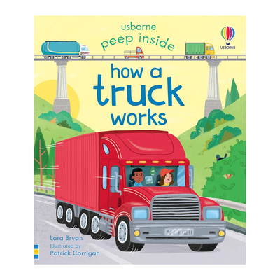 预售 英文原版 Usborne Peep Inside How a Truck Works 卡车的工作原理 纸板书 偷偷看里面 儿童启蒙纸板机关翻翻书 尤斯伯恩