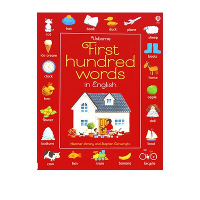 Usborne 英文原版 First hundred words in English 基础英语100词 日常英语词汇绘本单词书 低幼图解词典