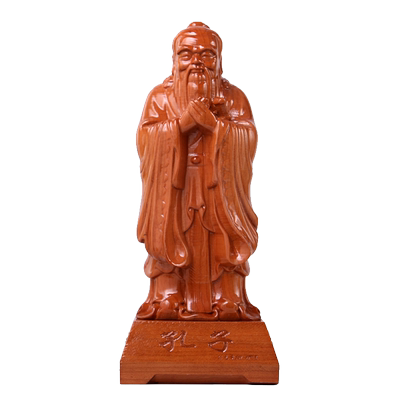 泰山孔子像木雕中国复古