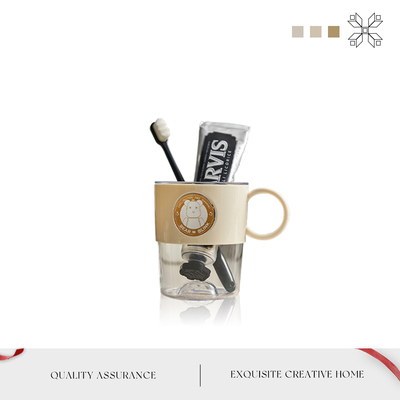 Auramoon儿童刷牙杯塑料透明牙杯