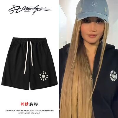 【刺绣】Alin黄丽玲同款周边宽松短裤夏季休时尚运动舒适男女同款