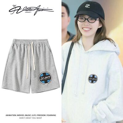 【刺绣】邝玲玲lingorm机场路透同款短裤夏季宽松休闲百搭潮流