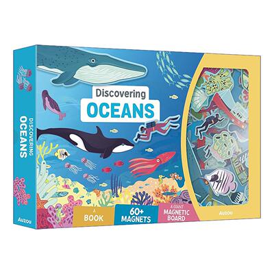英文原版 Discovering Oceans 发现海洋游戏盒装 含故事书 磁板 超80个磁力玩具 英文版 进口英语原版书籍