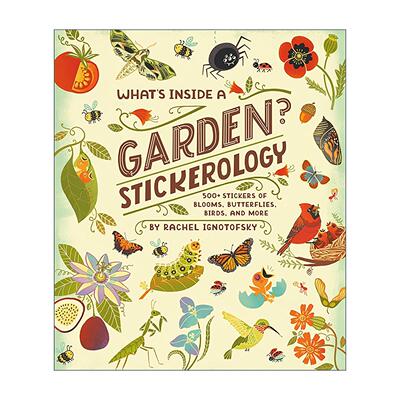 英文原版 What's Inside a Garden Stickerology 花园里有什么 趣味贴纸书 自然科学 手账 园艺 瑞秋·伊格诺托夫斯基 英文版
