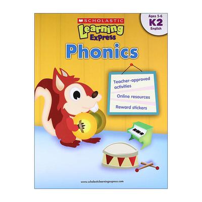 英文原版 Scholastic Learning Express K2 Phonics 学乐学习列车系列练习册 K2 自然拼读 英文版 进口英语原版书籍