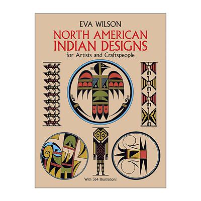 英文原版 North American Indian Designs for Artists and Craftspeople 给艺术家和手工艺者的北美印第安设计 装饰素材图册