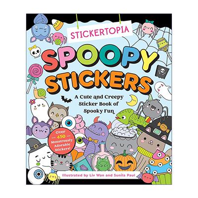 英文原版 Stickertopia Spoopy Stickers 可爱又恐怖的贴纸集 万圣节 英文版 进口英语原版书籍